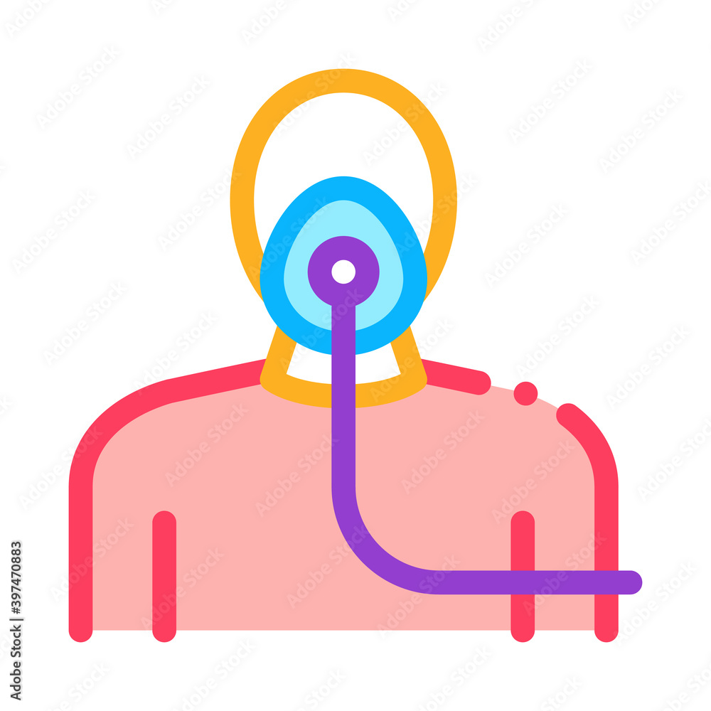 nebulizer oxygen mask for asthmatic color icon vector. nebulizer oxygen ...