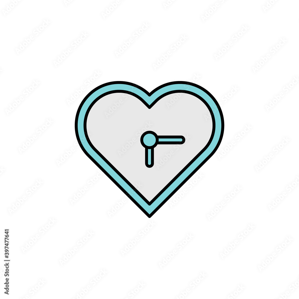 heart, clock, time icon. Signs and symbols can be used for web, logo ...