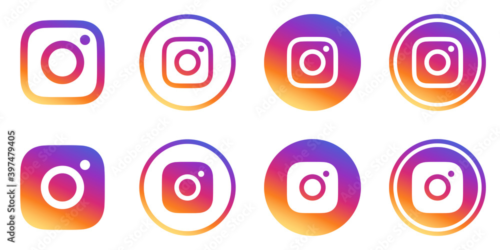 Instagram Logo - Vector Set Collection - Original Gradient Color ...