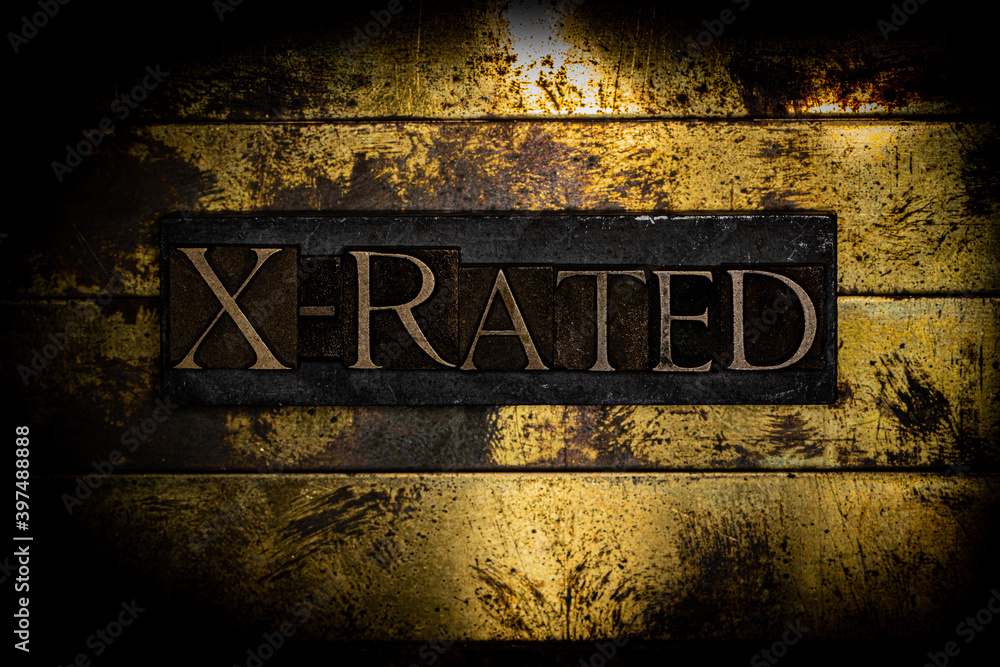 X-Rated image of text on copper and gold background Stock Illustration ...