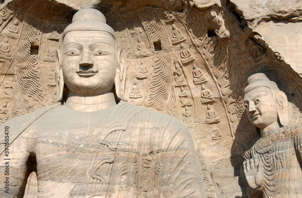 Yungang Grottoes near Datong in Shanxi Province, China. Cave 20, the ...