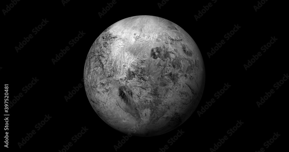 fictional Planet Haumea sun rise in dark background with stars. front ...