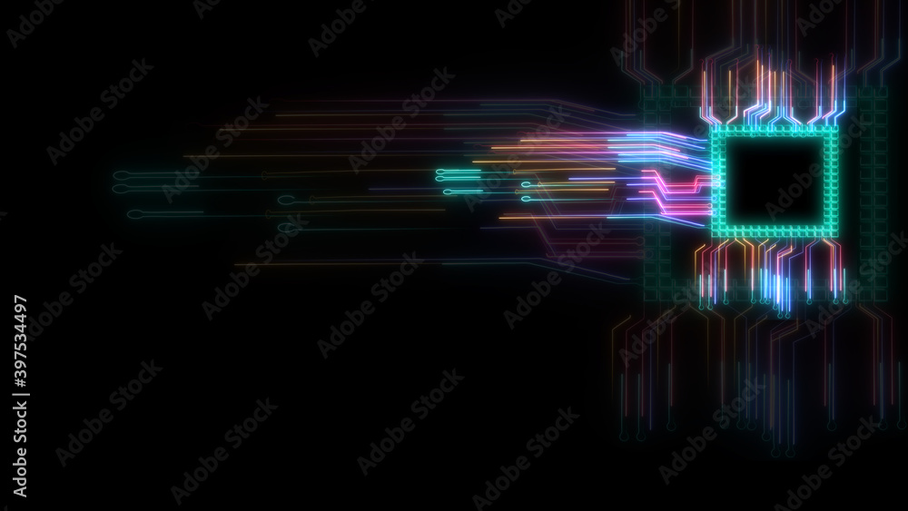 Futuristic digital intelligent chip data processing technology full ...