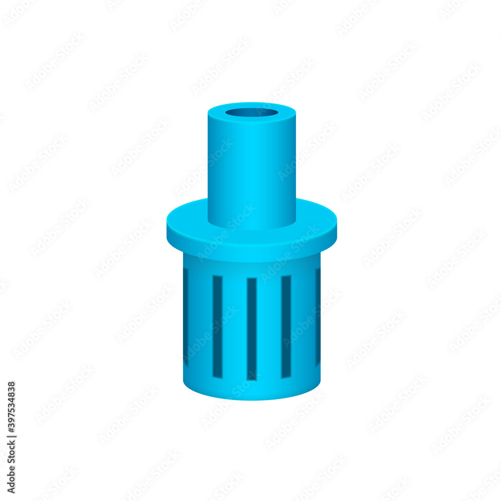 Foot valve vector icon. Also called bottom valve or check valve. Part ...
