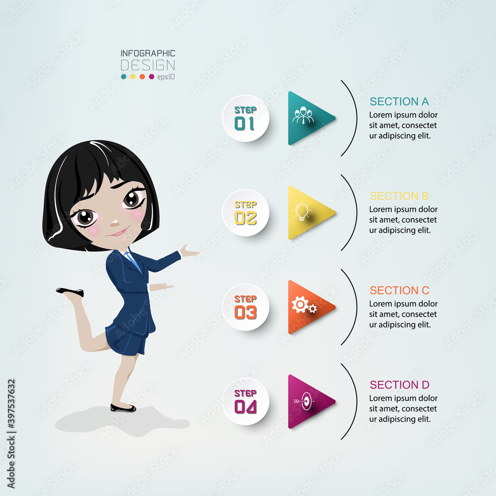 Presentation of work or information through cartoon images and ...