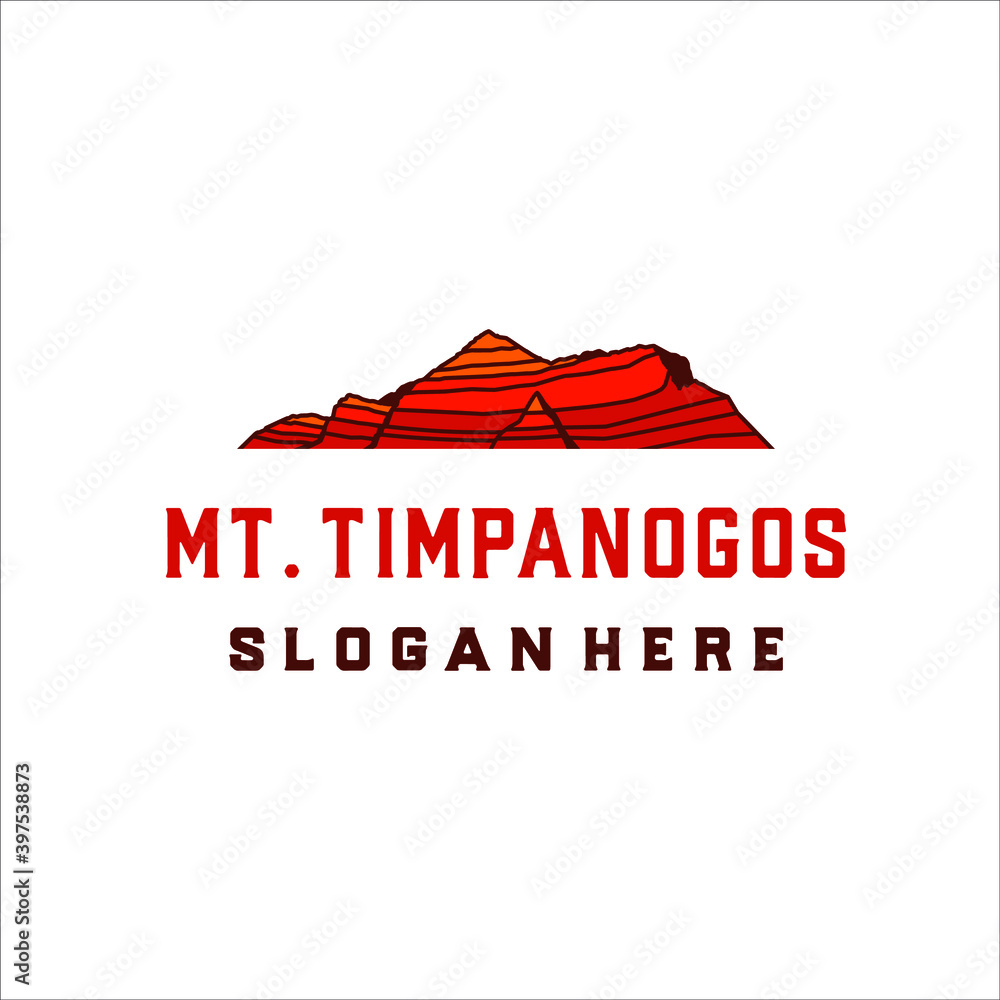Mount Timpanogos with a colorful striped design style Stock Vector ...