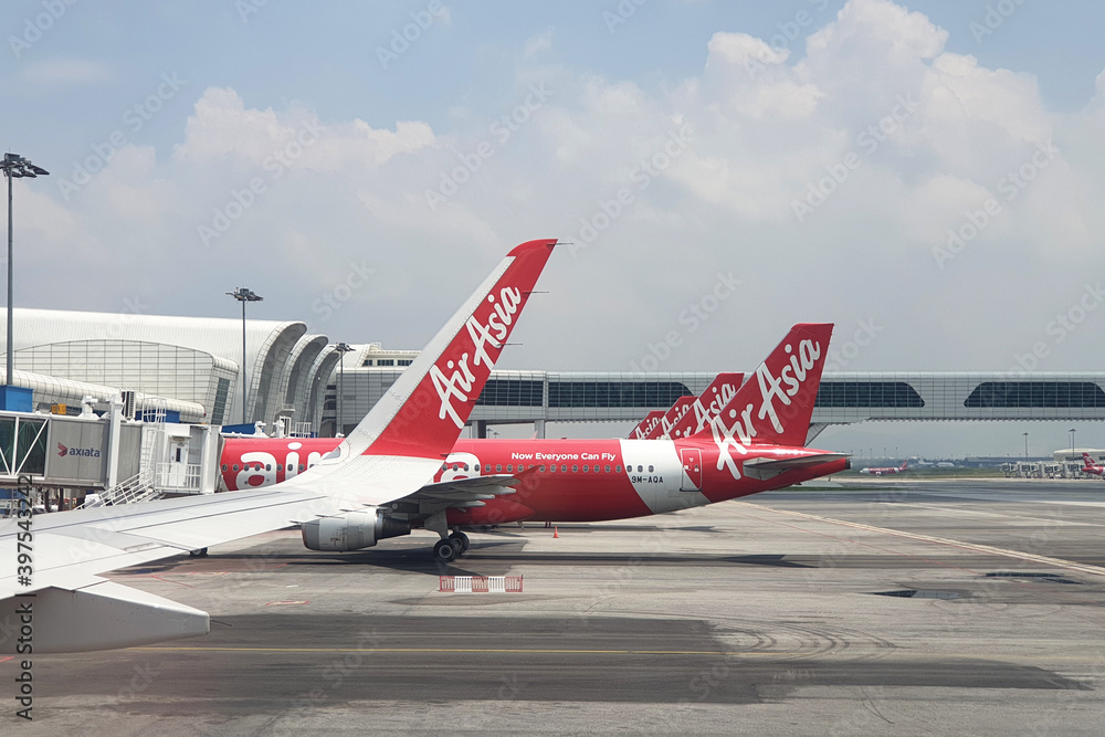 AirAsia Jet airplane in Kuala Lumpur International Airport 2 KLIA2. Air ...