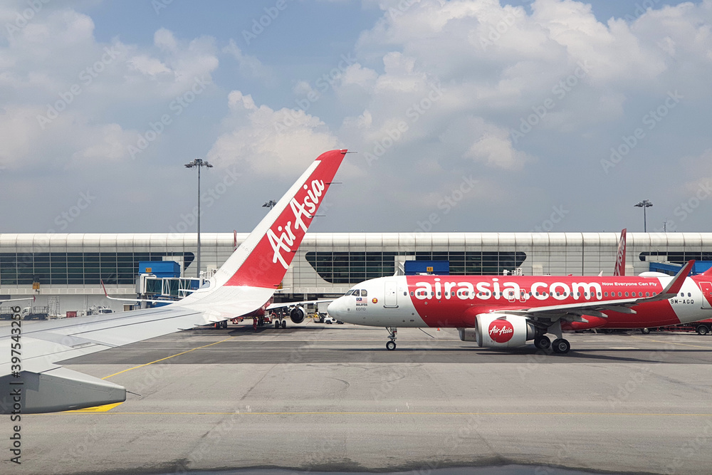 AirAsia Jet airplane in Kuala Lumpur International Airport 2 KLIA2. Air ...