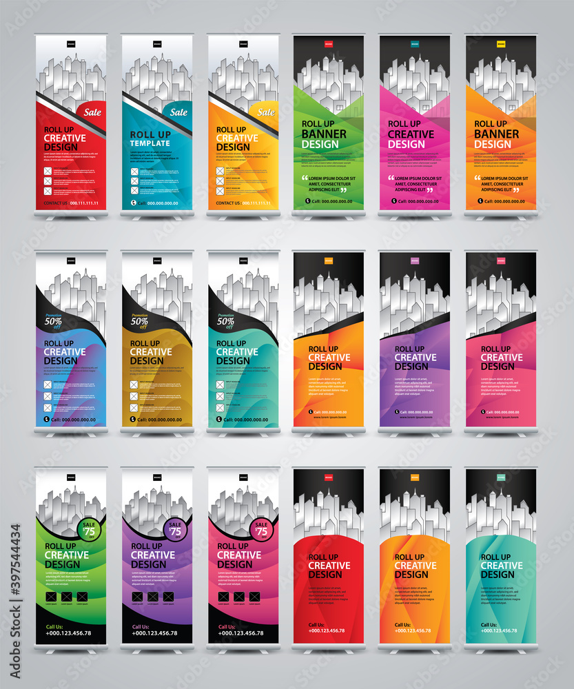 Mega Collection of Roll Up Banner template vector, Banner Design ...