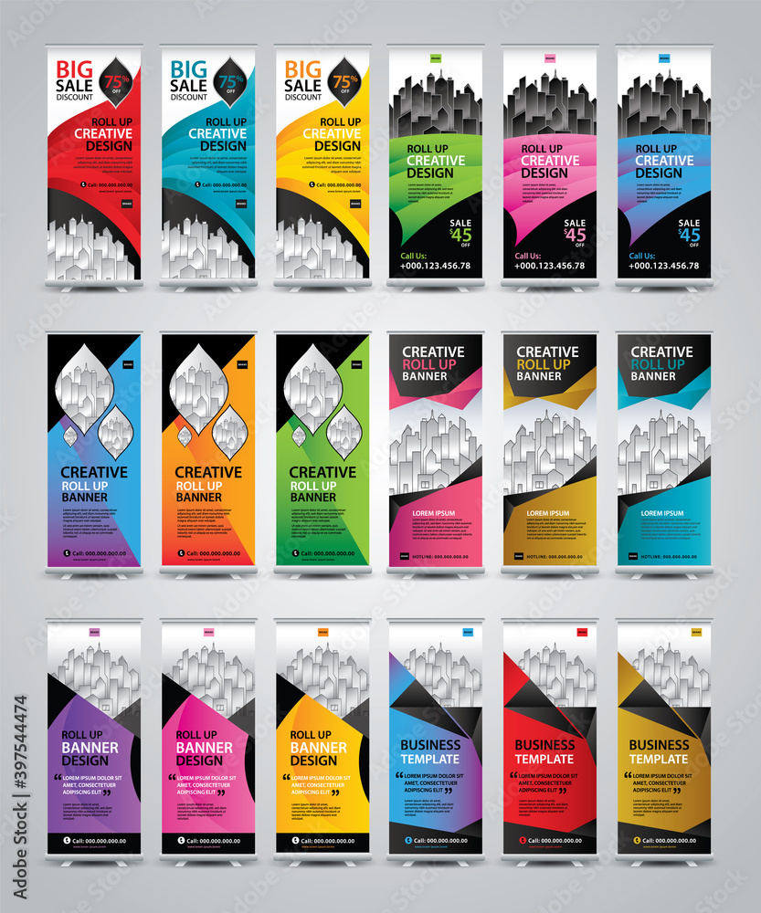 Mega Collection of Roll Up Banner template vector, Banner Design ...