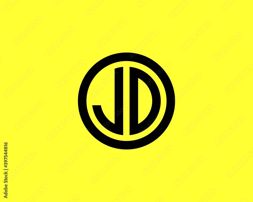 JD DJ LETTER LOGO DESIGN VECTOR TEMPLATE. JD DJ LOGO DESIGN. Stock ...