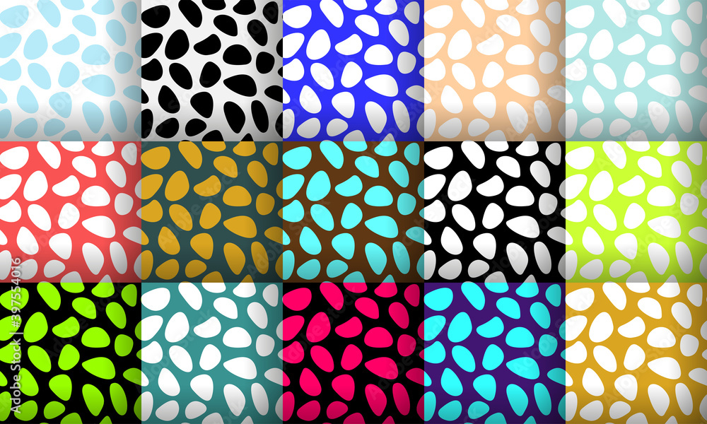 Vector set of seamless spots patterns. Repeating spotted background for ...
