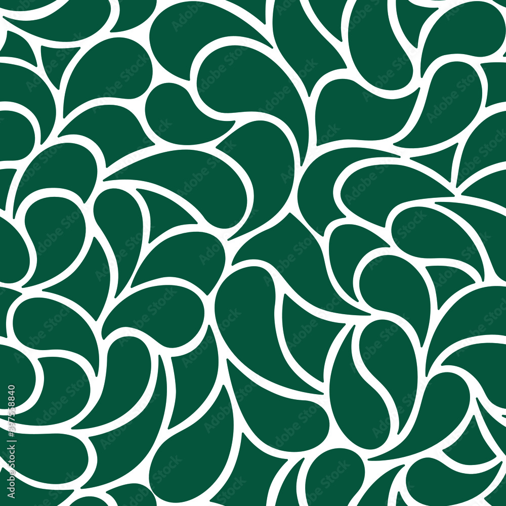 Abstract organic seamless pattern. Green repeating pattern for textile ...