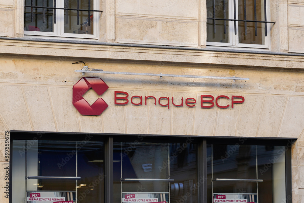 bcp banque sign and logo on bank agency facade Stock Photo | Adobe Stock
