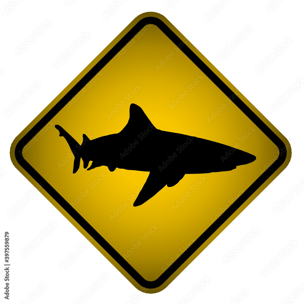 beware of shark sign Stock Vector | Adobe Stock