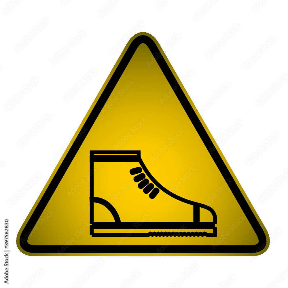 Warning sign wear safety shoes symbol sign Vector Image Stock Vector ...