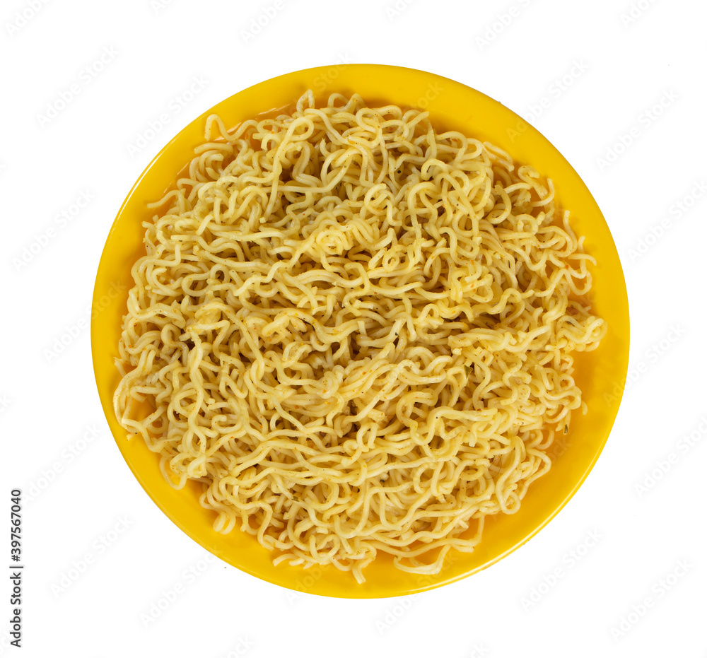 Plain Maggi Noodles, Instant Masala Maggi Isolated on White Background ...