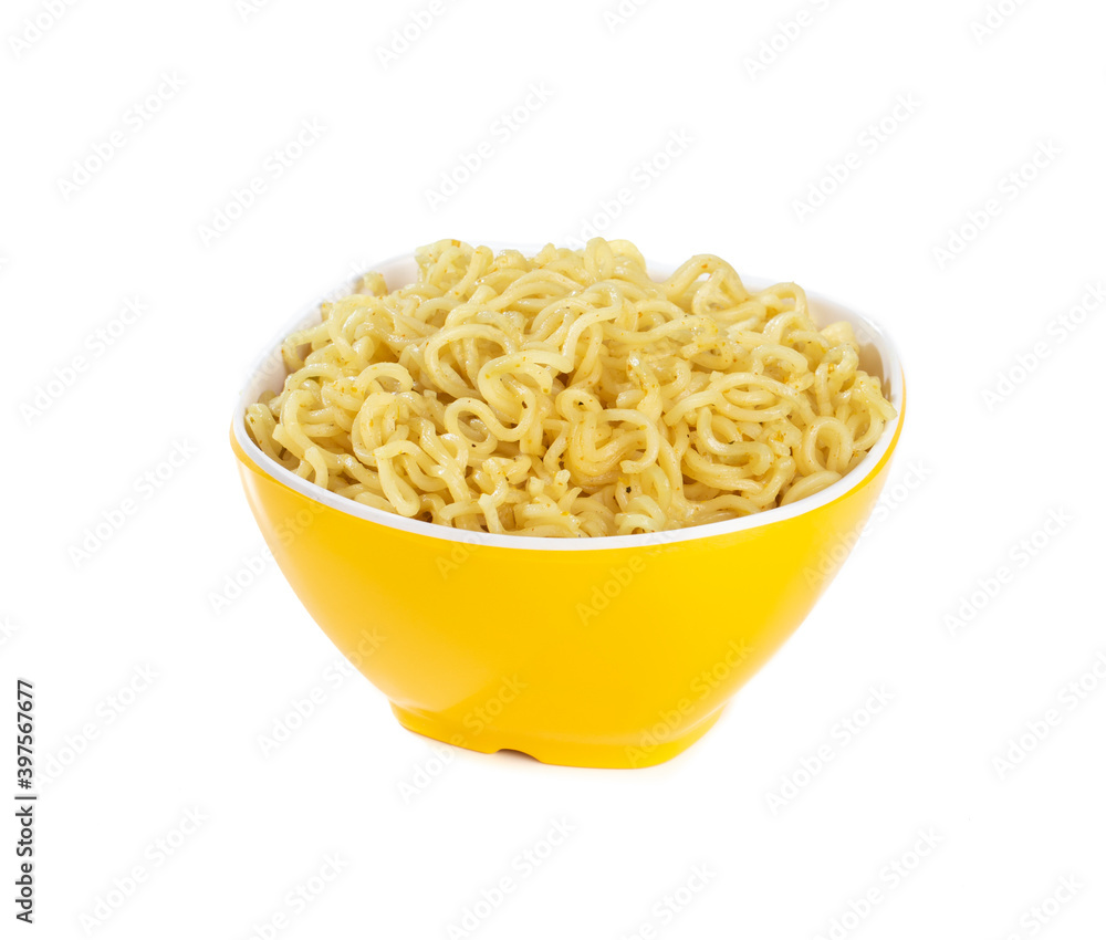 Plain Maggi Noodles, Instant Masala Maggi Isolated on White Background ...