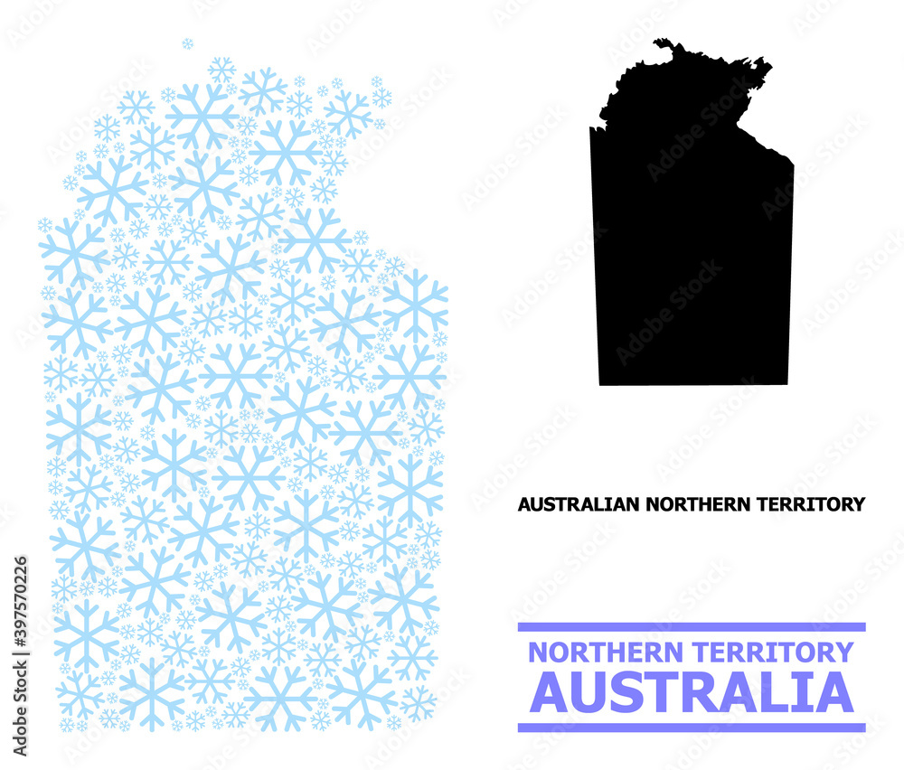 Vector mosaic map of Australian Northern Territory combined for New ...