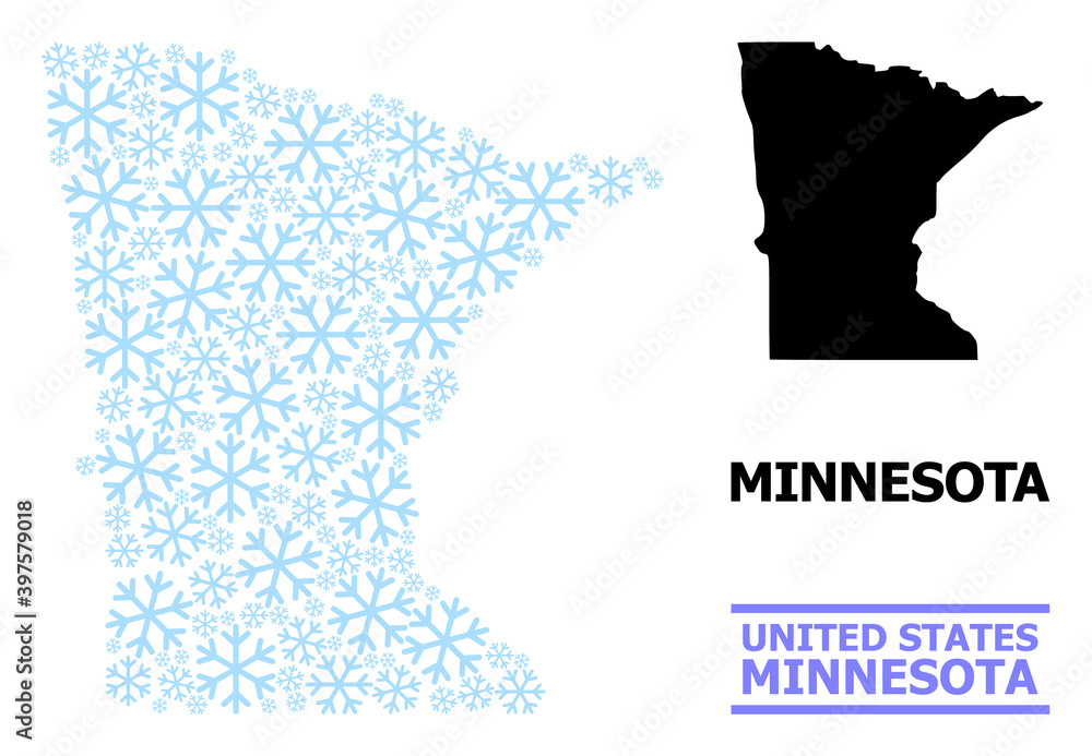 Vector mosaic map of Minnesota State created for New Year, Christmas ...