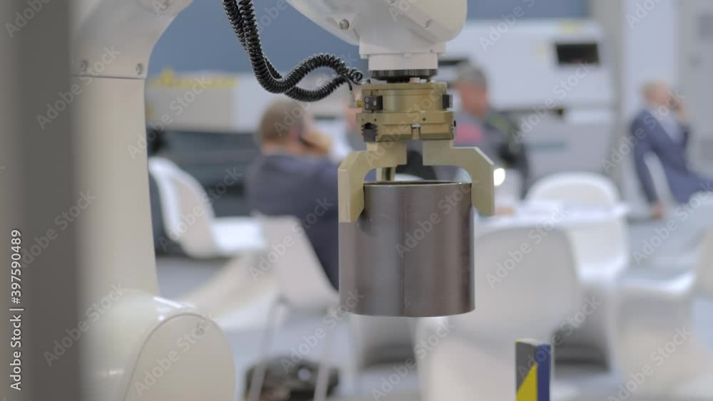 Pick and place industrial robotic clamp arm manipulator moving ...