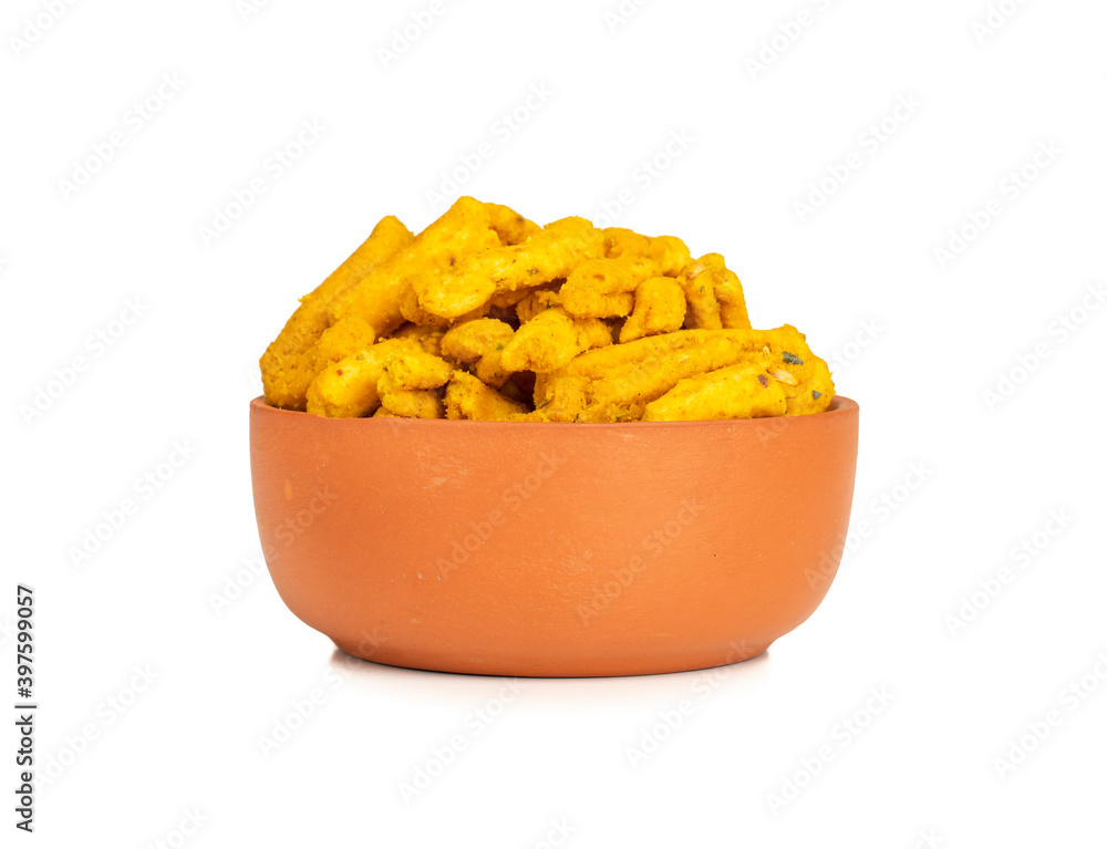 Indian Traditional Spicy Ganthiya or Gathiya, Gathia Are Deep Fried ...