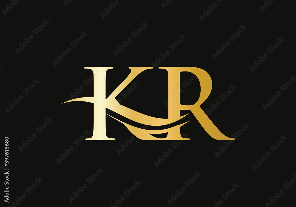 KR letter logo design. KR Logo for luxury branding. Elegant and stylish ...