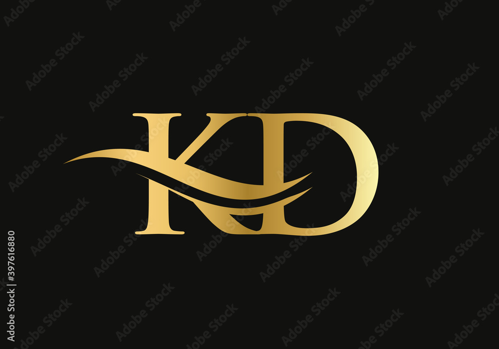Premium KD letter logo design. KD Logo for luxury branding. Elegant and ...