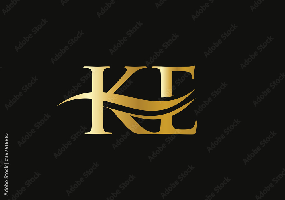 Premium KE letter logo design. KE Logo for luxury branding. Elegant and ...