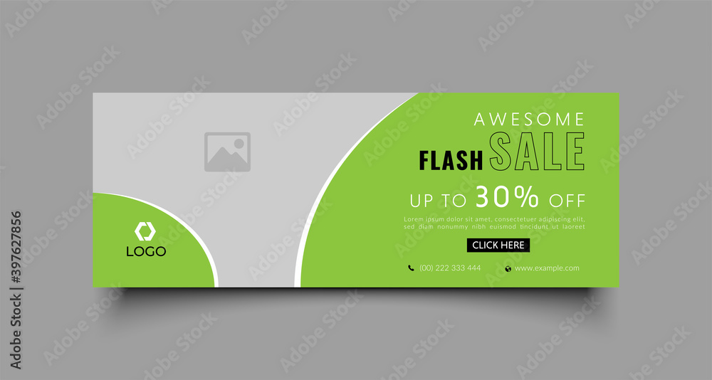 Flash sale facebook cover page timeline web ad banner template with ...