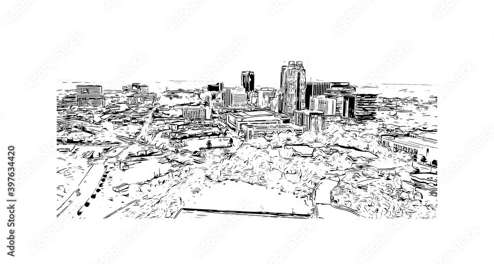 Building view with landmark of Raleigh is the capital city of North ...