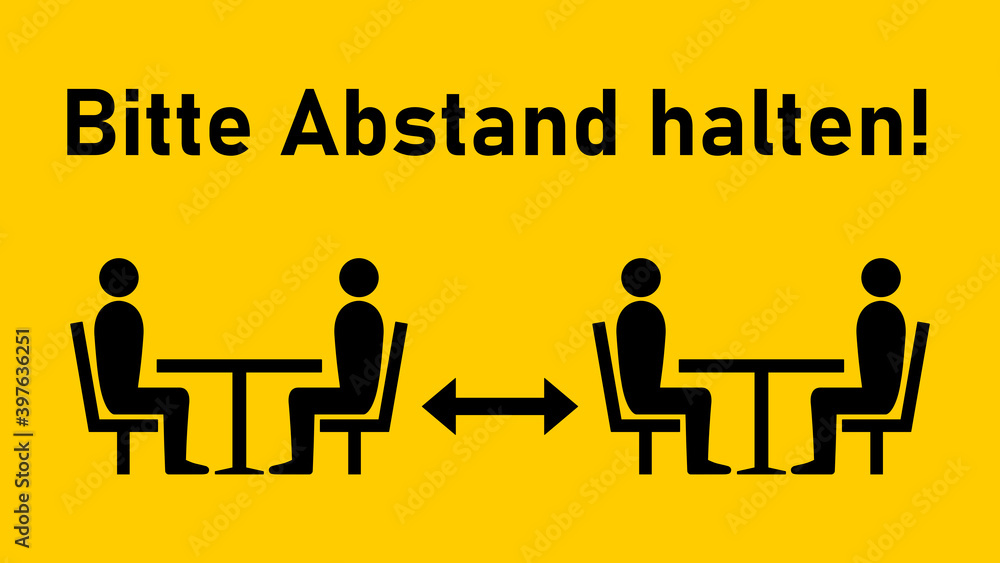 Bitte Abstand halten ("Please Keep Your Distance" in German) Social ...