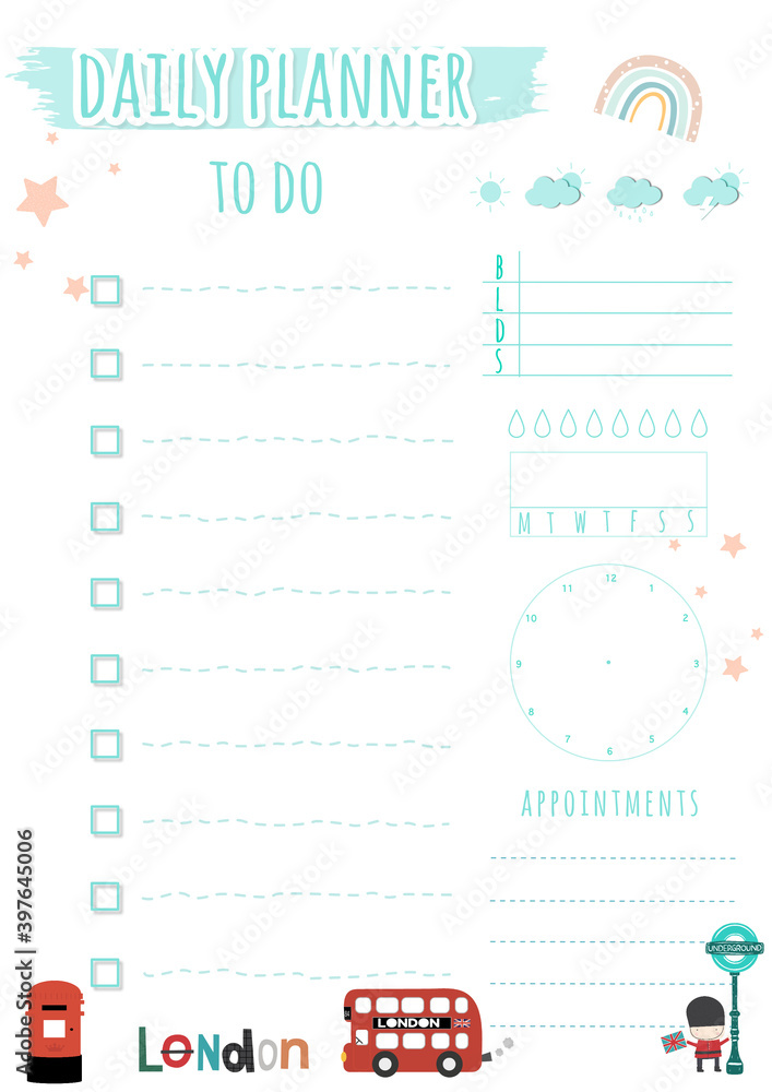 Daily Planner - London UK Planner Collection for digital planners ...