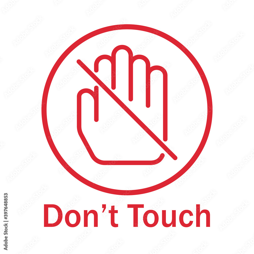 Don't Touch icon. Editable Vector Outline. Single Pictogram hand ...