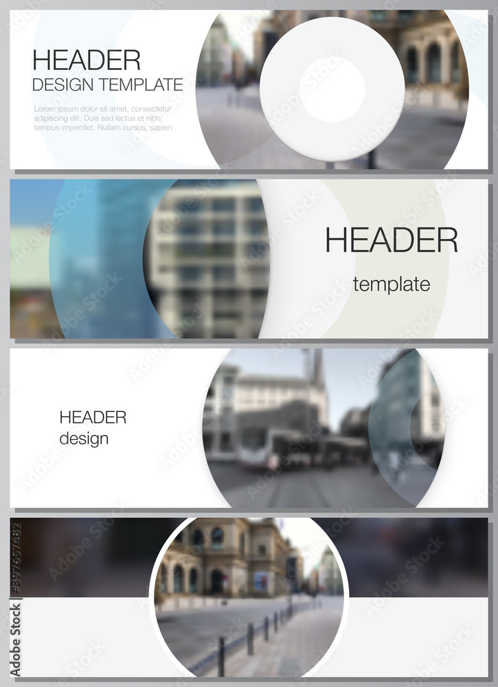 Vector layout of headers, banner templates for website footer design ...