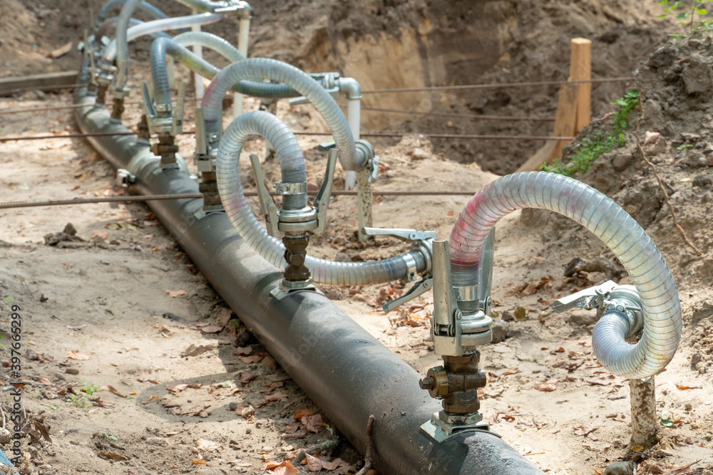 drainage system for pumping out groundwater out of the ground. Water ...