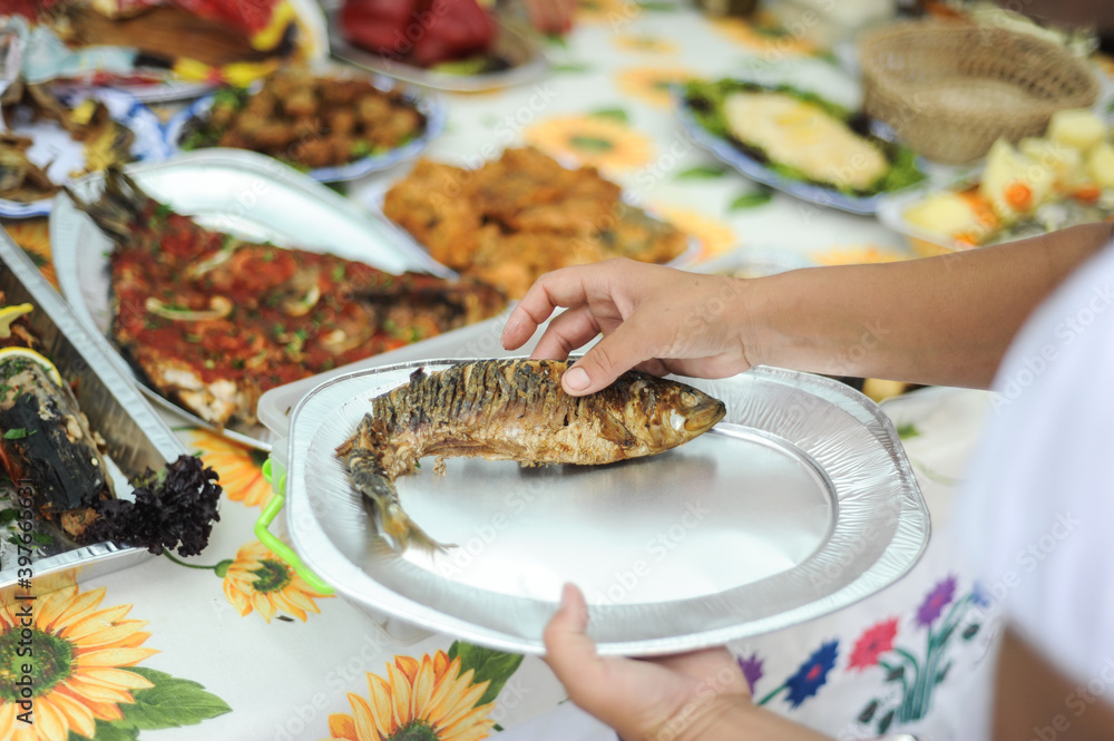 Shallow depth of field (selective focus) image with traditional Danube ...
