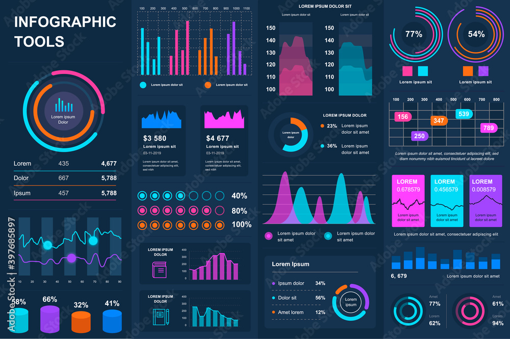 Bundle infographic UI, UX, KIT elements. Different charts, diagrams ... Bundle infographic UI, UX, KIT elements. Different charts, diagrams ...
