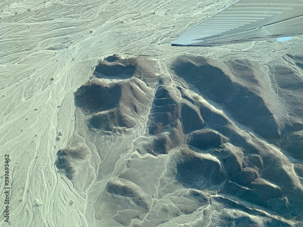 Foto Stock Nazca lines geoglyph Astronaut Spaceman on the rock face in ...