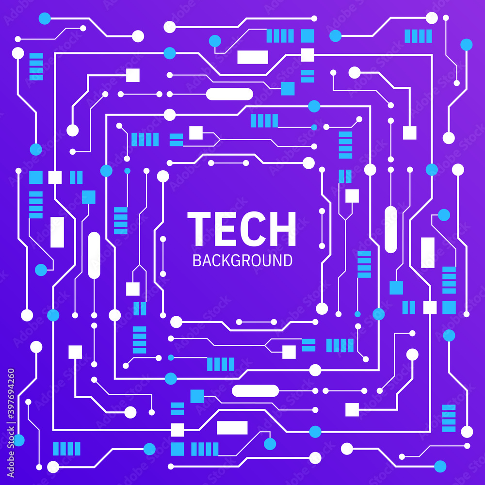 Vector tech background. Minimal wallpaper with frame Stock Vector ...