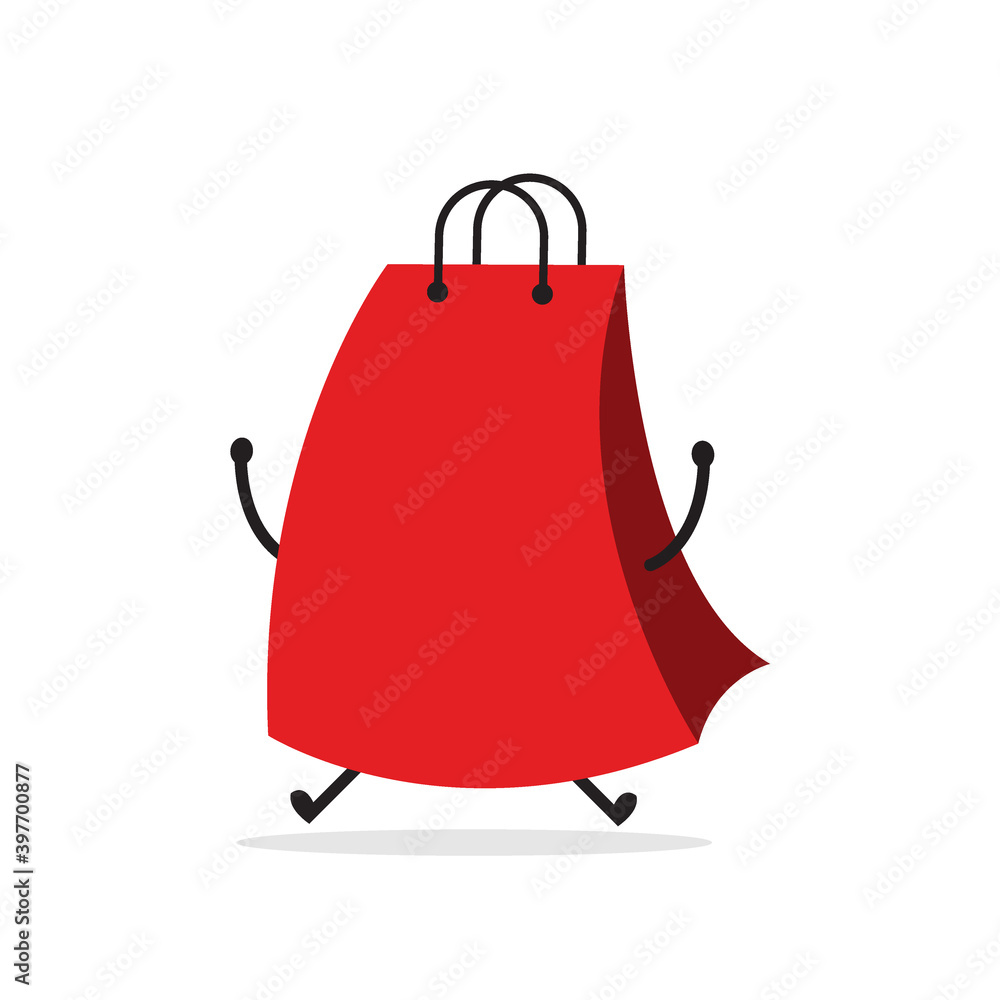 Cute shopping bag. Illustration vector graphic cartoon character icon ...