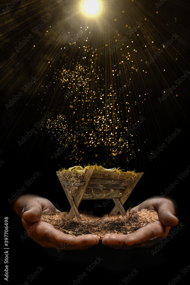Hands holding manger Stock Photo | Adobe Stock