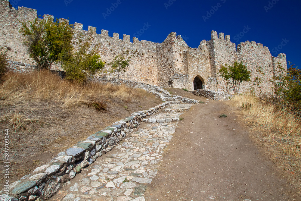 Greece. City of Platomonas. The ancient fortress of Platomon. Stone ...
