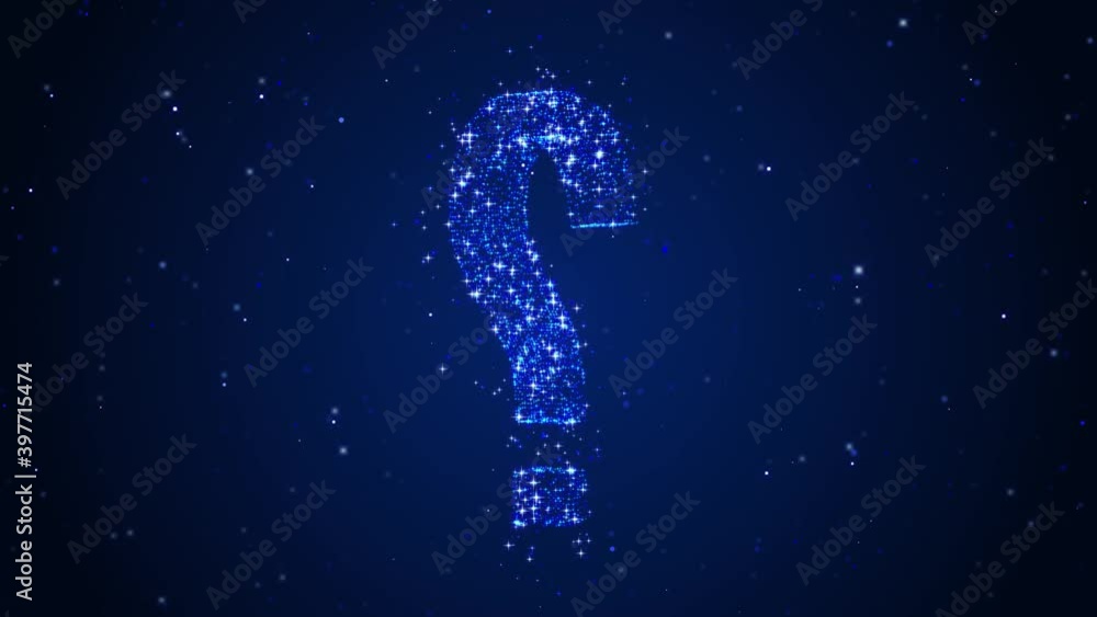 3D illustration of question mark animation footage,shiny and glowing ...