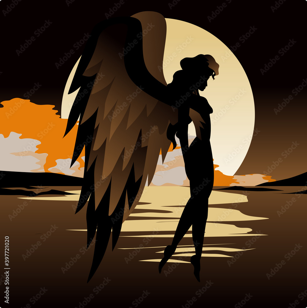 greek mythology, nyx goddess of the night and darkness Stock Vector ...