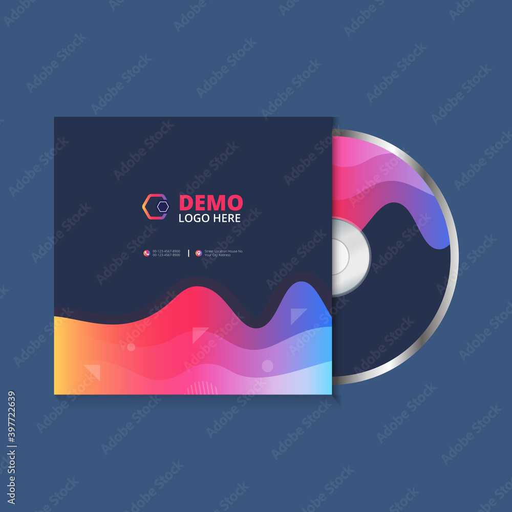 Modern CD Cover design. Business template for CD cover and DVD disc ...