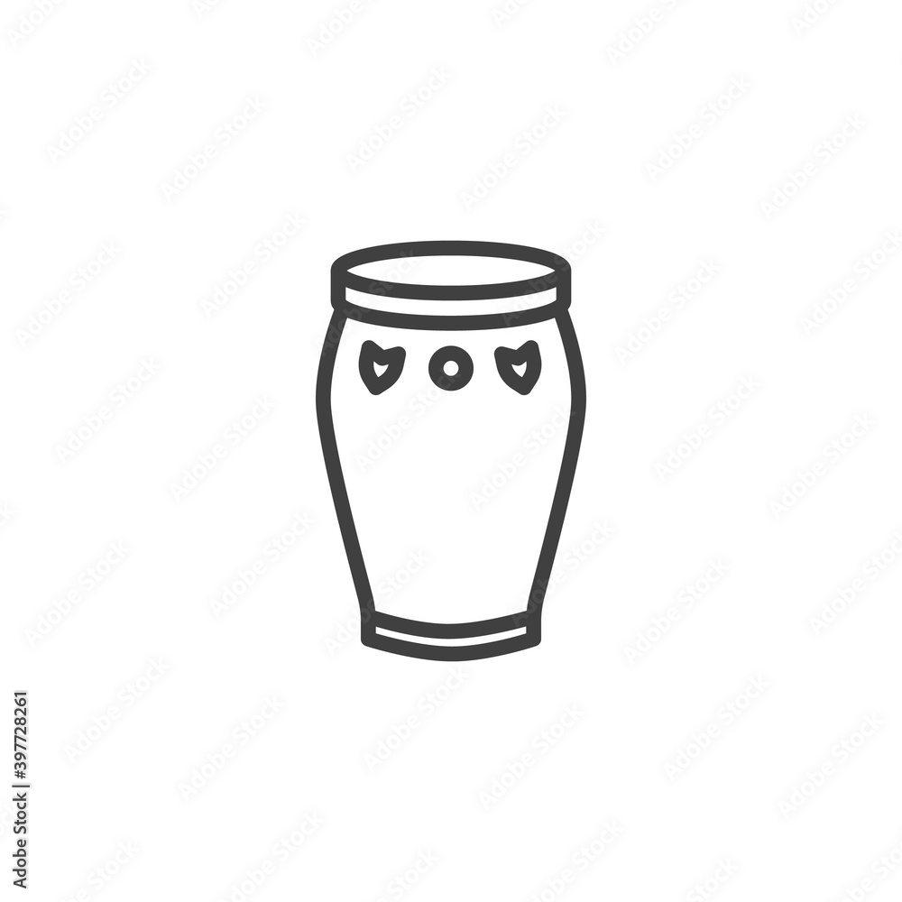 Conga musical instrument line icon. linear style sign for mobile ...