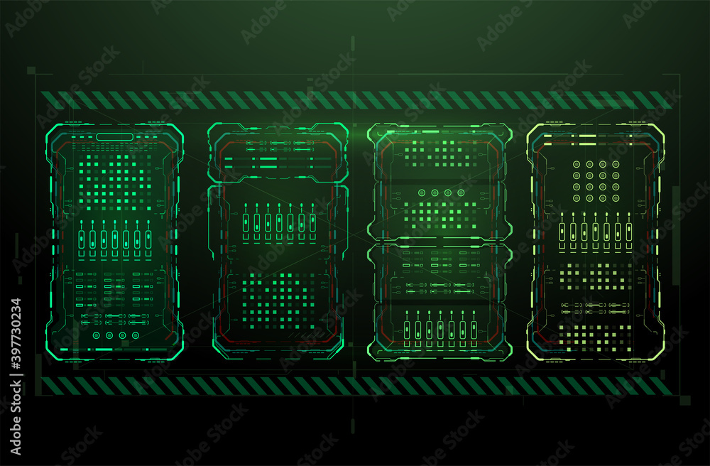 Futuristic Vector HUD Interface Screen Design. set of HUD infographic ...