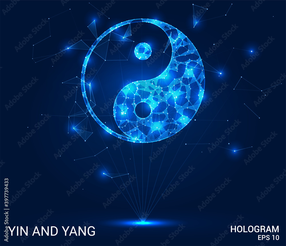 A hologram of Yin and Yang. The Yin and Yang of polygons, triangles ...