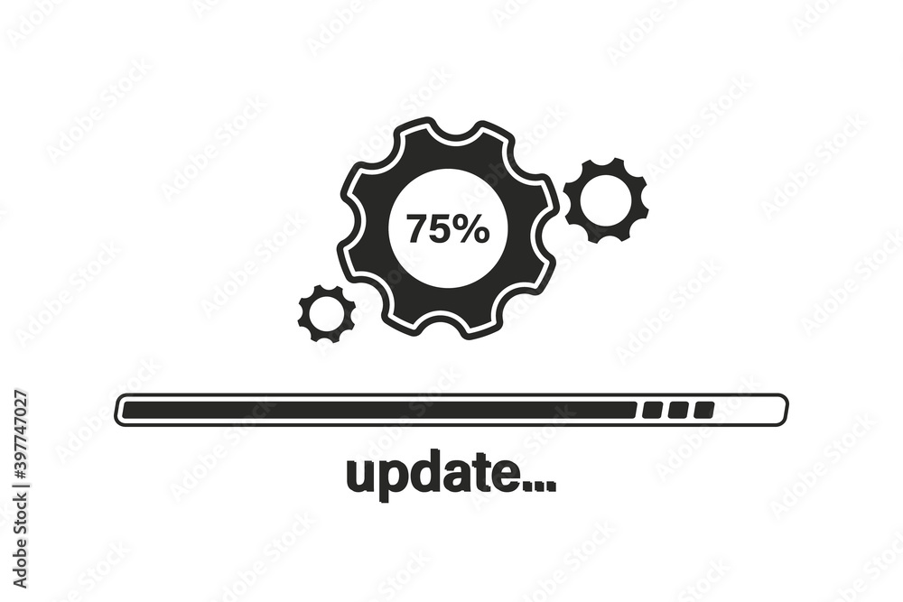 Loading process. Update system Flat icon. Concept of upgrade application progress icon for ...